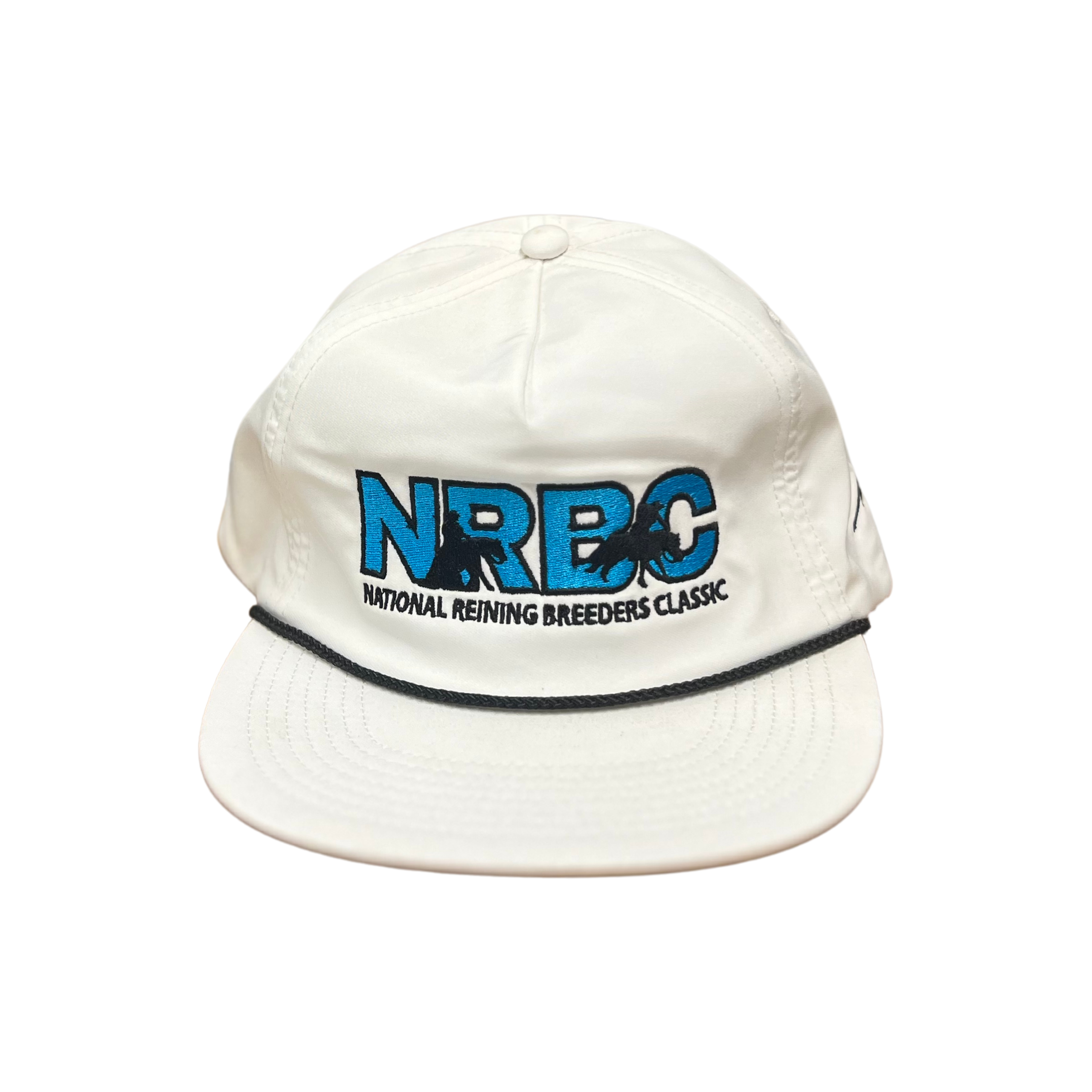 NATIONAL REINING BREEDERS CLASSIC (NRBC) WHITE FLAT BILL ROPE CAP ...